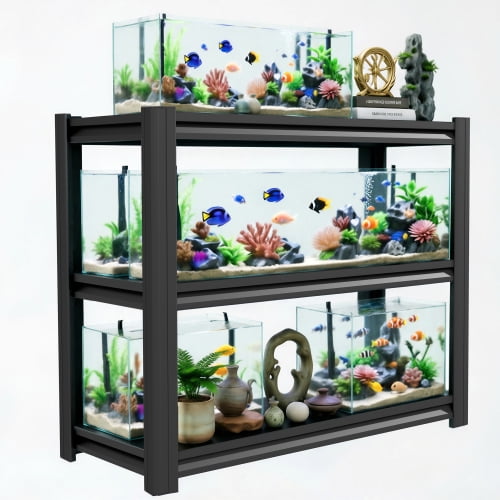 Fish Tank Stand – Metal aquarium stand; adjustable heavy-duty garage ...
