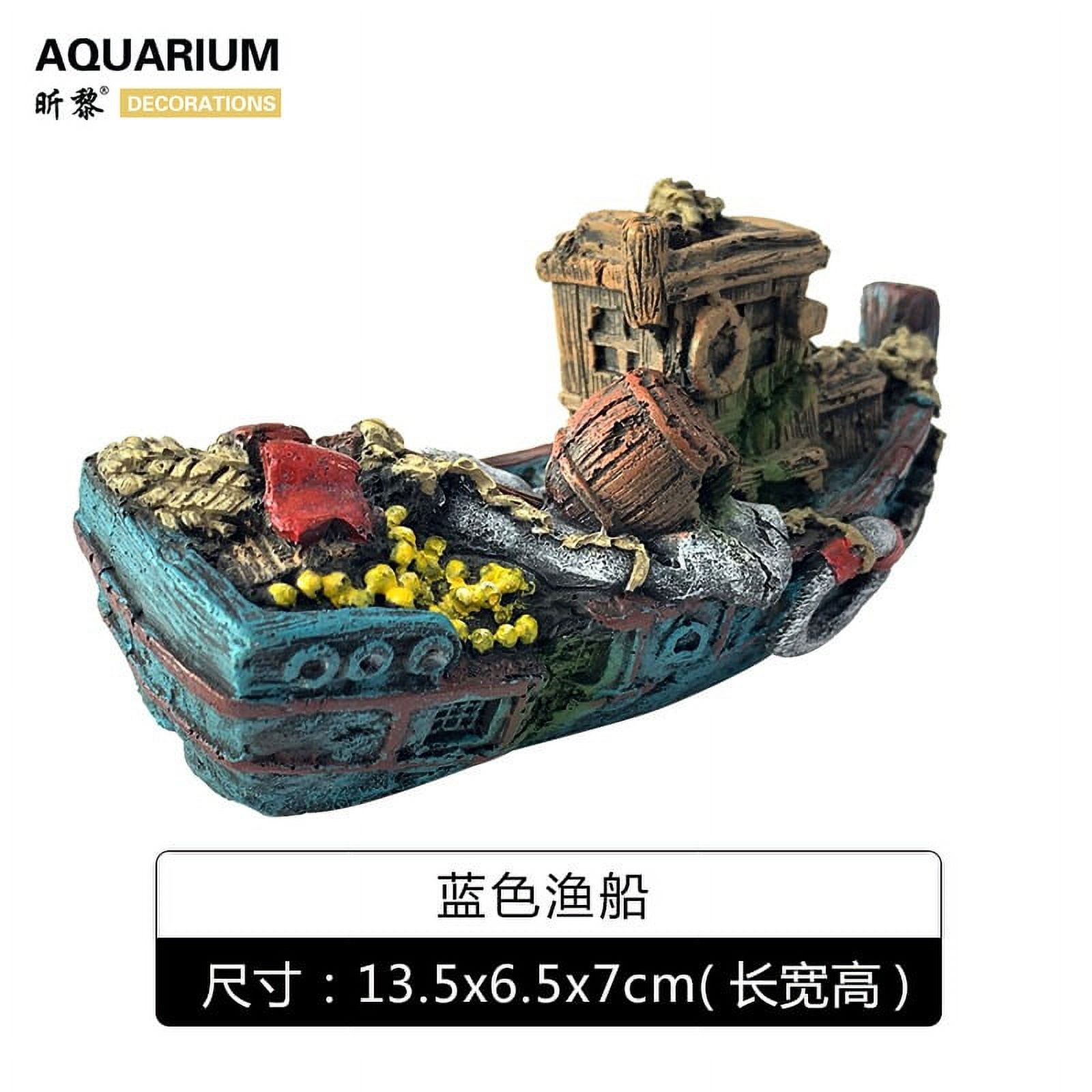 Fish Tank Sunken Ship Decoration Resin Craft Ship Wreck Model Fish Tank ...