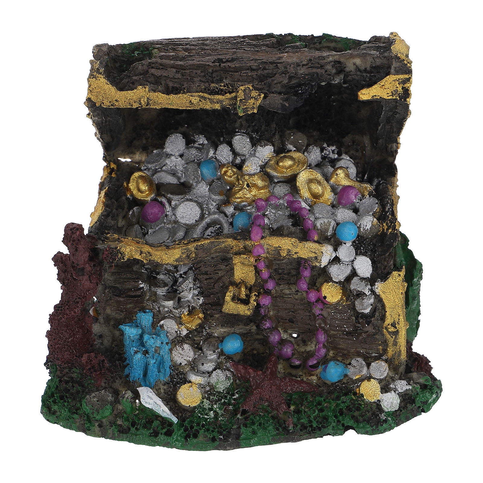 Decorative Aquarium Adornment Delicate Aquarium Ornament Resin Treasure ...