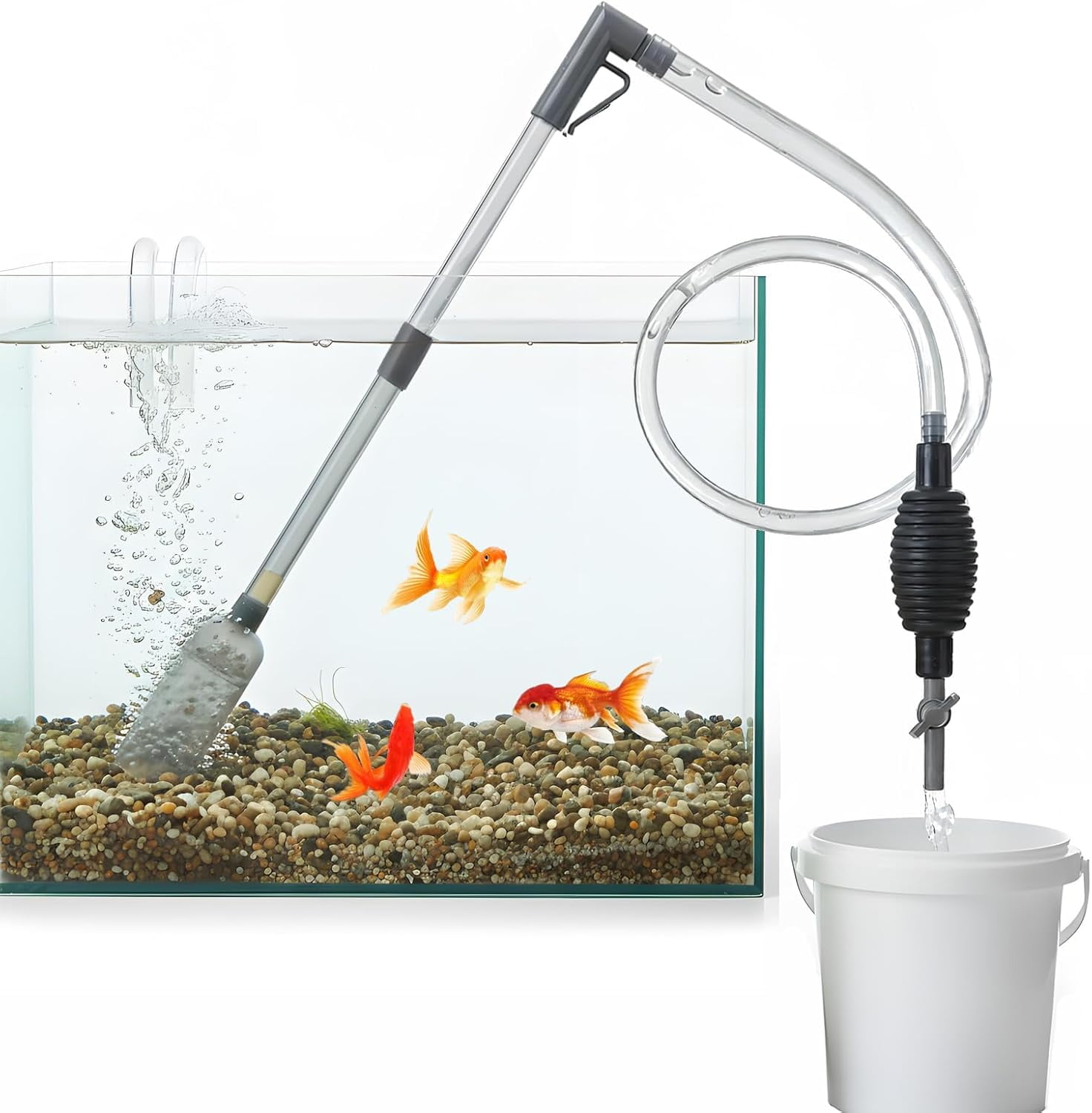 Fish Tank Vacuum Gravel Cleaner, Aquarium Gravel Cleaner - Hand Siphon ...