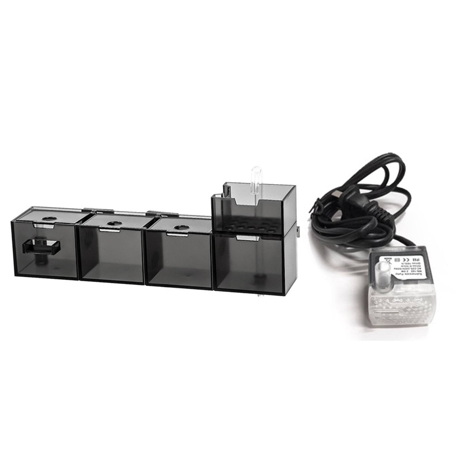 Fish Tank Waterfall Filter Box, 3-in-1 Oxygenated Wall Mounted Built-in ...