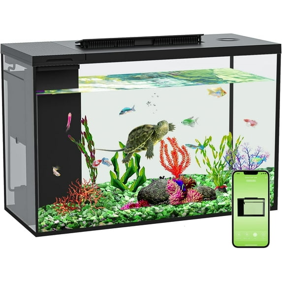 4.5 Gallon Fish Tank self Cleaning, Aquarium kit, Small Fish Tank with ...