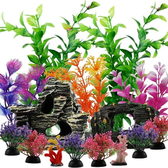 Fish Tanks Rockery Artificial Grass Crafts Simulation Landscape Grass ...