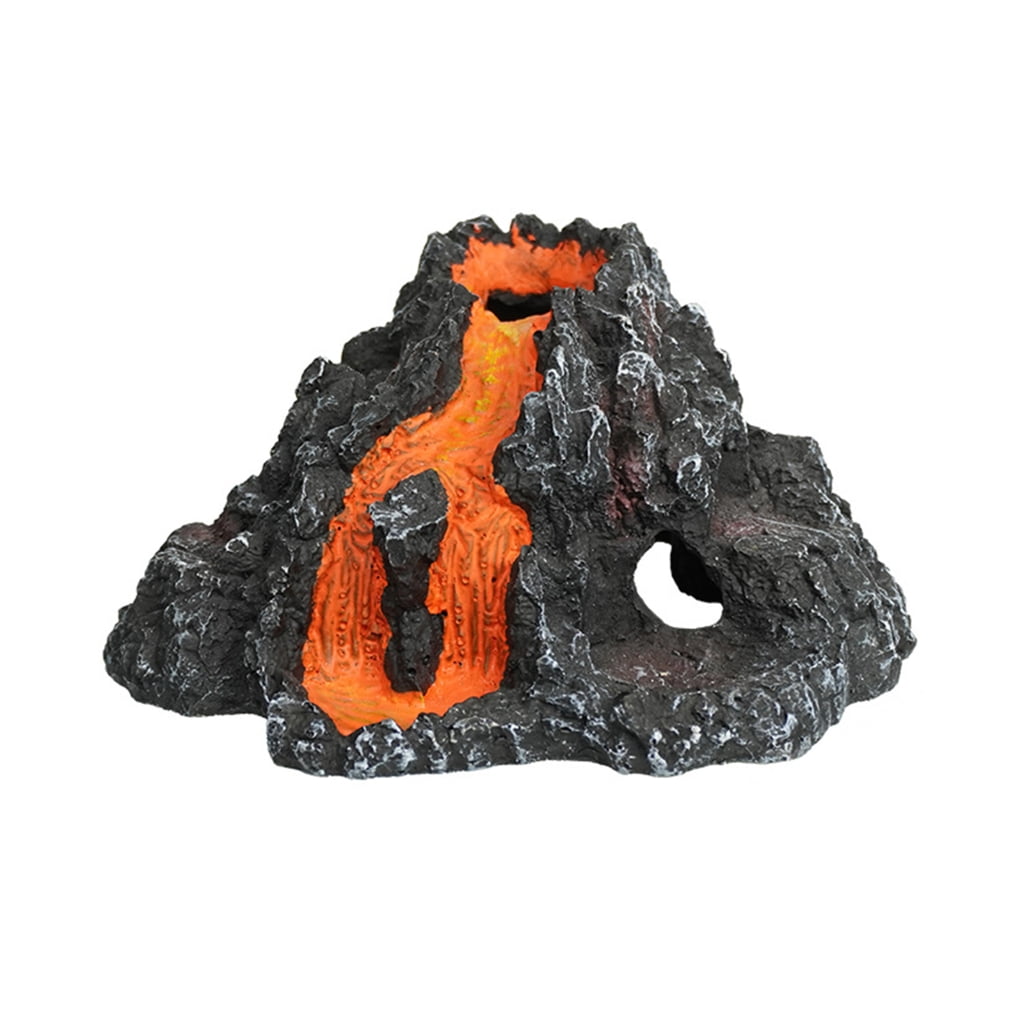 Fish Tanks Volcano Decoration with Air Stone Bubbler Aquariums Volcano ...