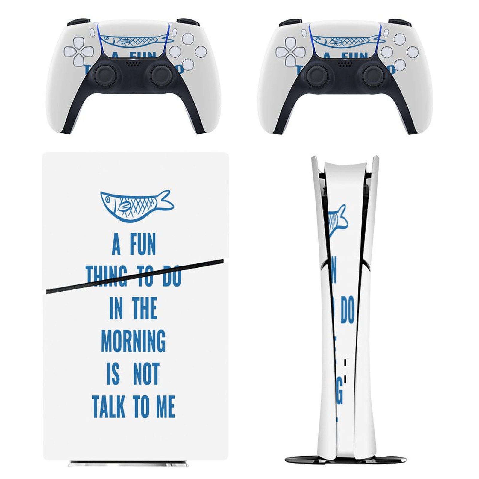 Fish - Text - T-shirt - Don't Talk to Me - Blue PS5/PS5 Slim Digital ...