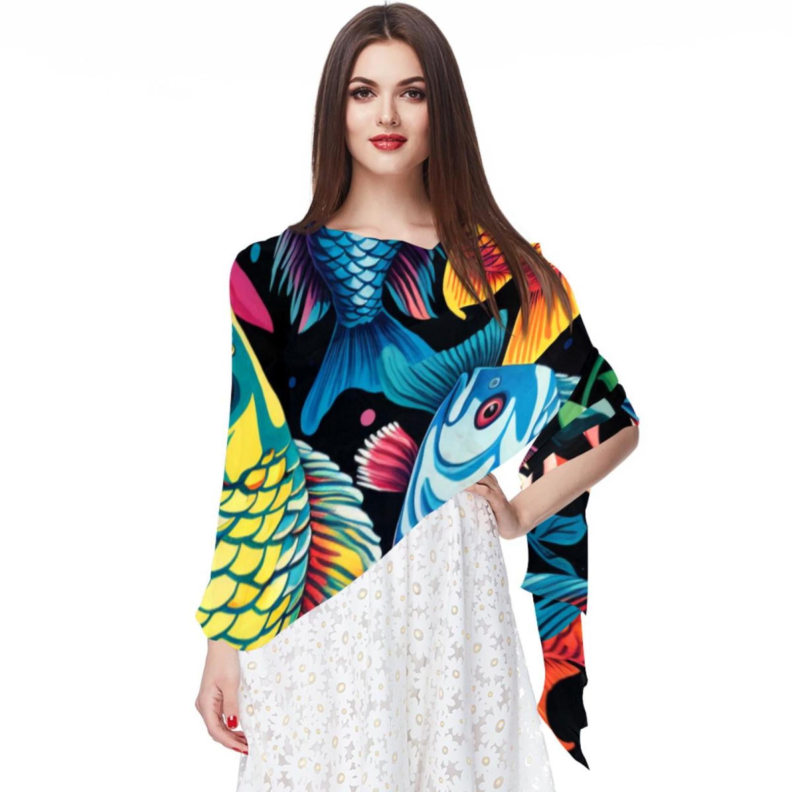 Fish Translucent Chiffon Yarn Silk Scarf - Light Breathable Material ...