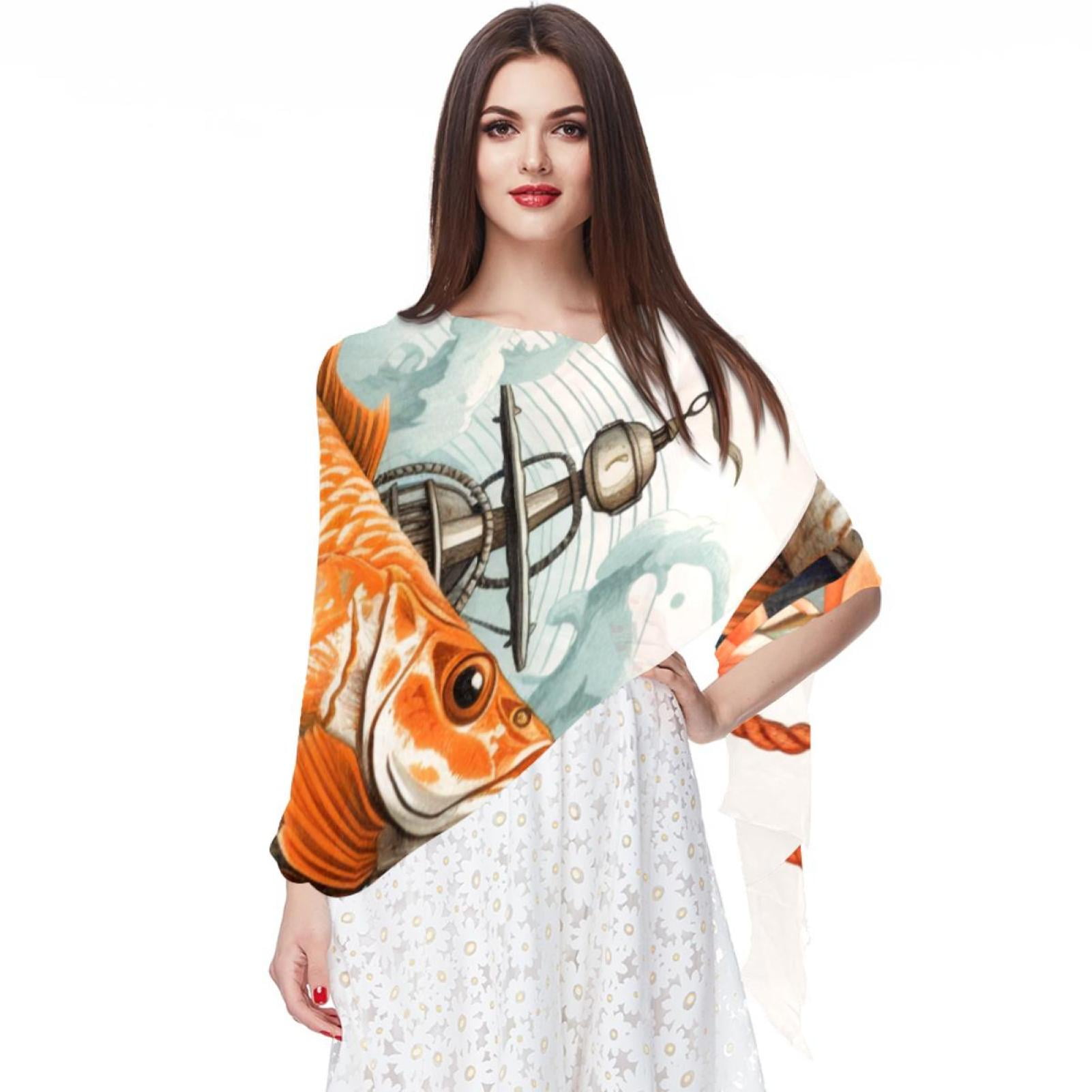 Fish Translucent Chiffon Yarn Silk Scarf - Light Breathable Material ...