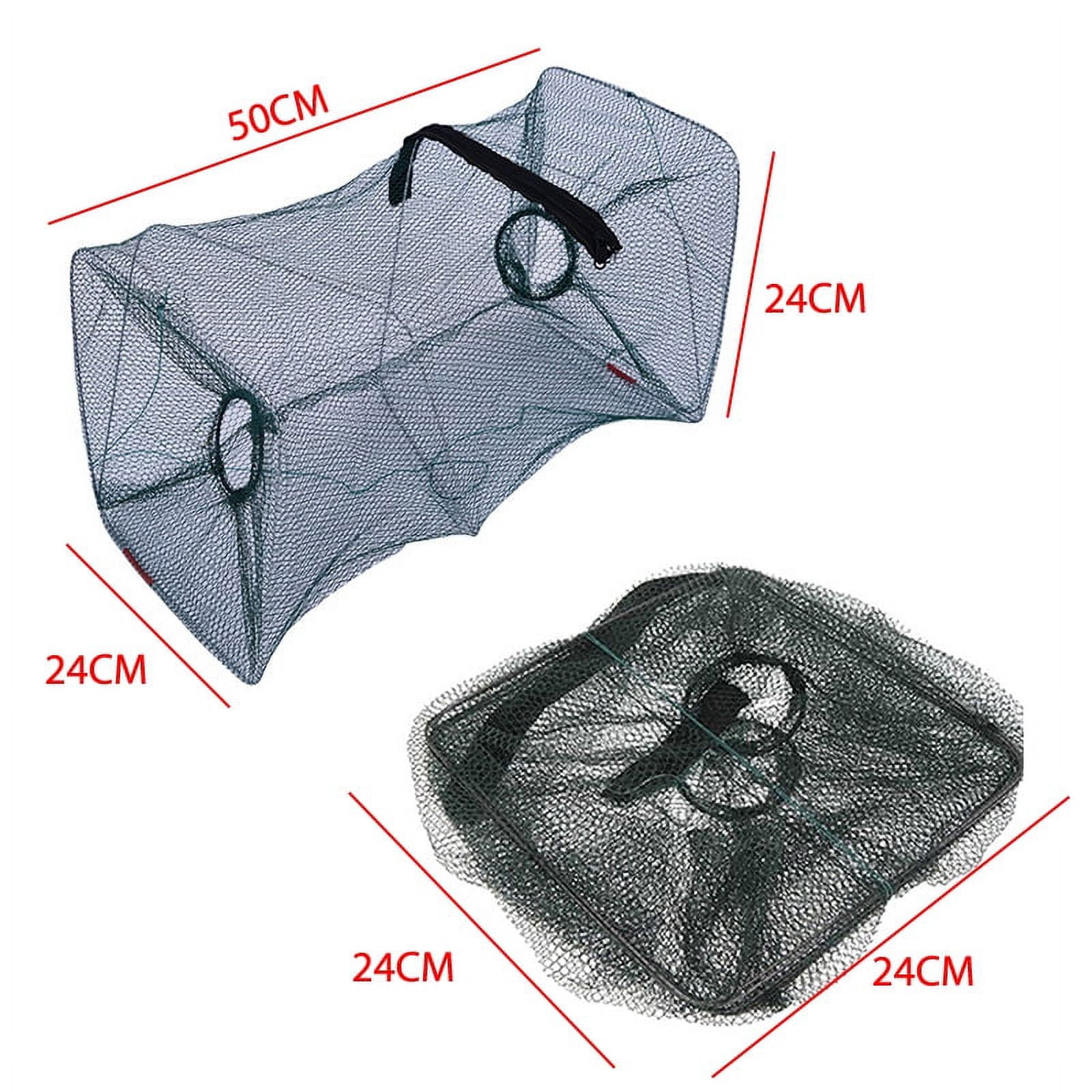Fish Trap Net Fishing Gear Crab Prawn Shrimp Crayfish Lobster Crawdad Foldable - Walmart.com