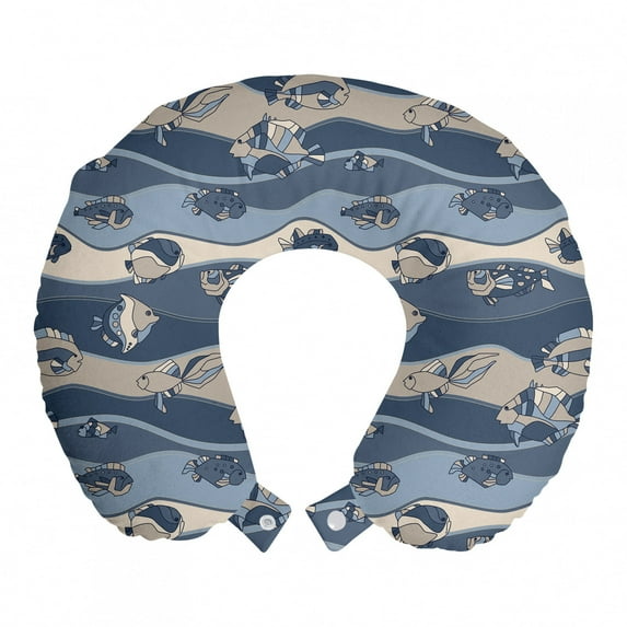 Fish Travel Pillow Neck Rest, Inspired Geometric Aquarium Geometric ...