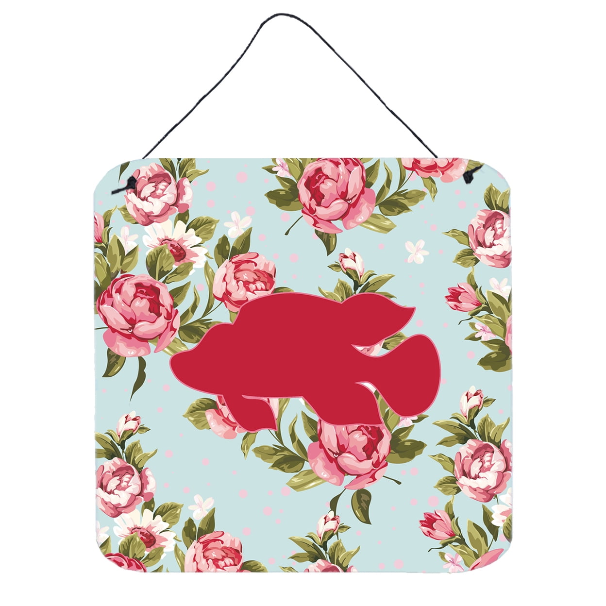 Fish - Tropical Fish Shabby Chic Blue Roses Wall or Door Hanging Prints ...