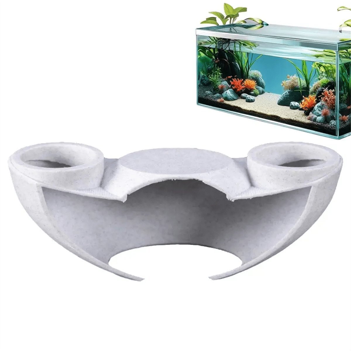 Fish Tunnel Aquarium PVC Cave Corner Tank Shrimp Decor Accessories D ...