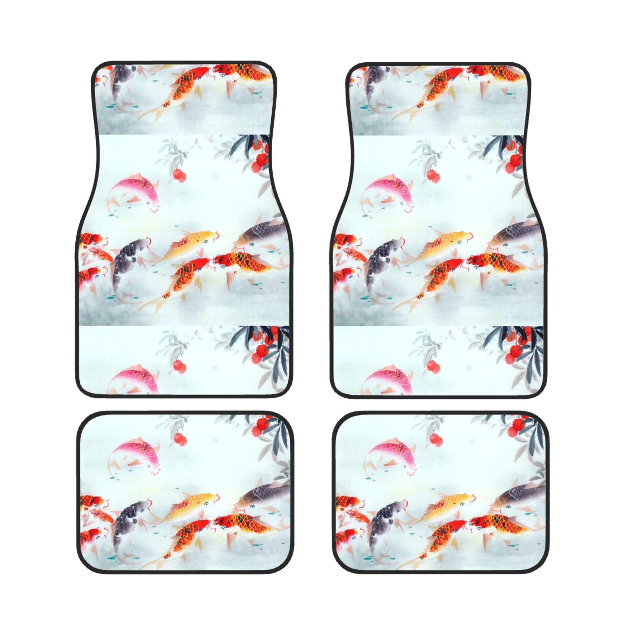 Fish Universal Fit Carpet Floor Mats For Car Suv Van & Truck 4-Piece ...