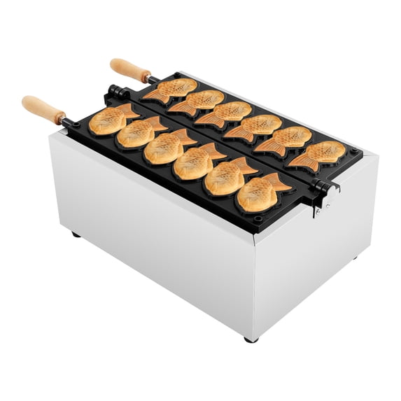 Fish Waffle Maker, Commercial 2400W Electric Taiyaki Maker 6 Fish ...