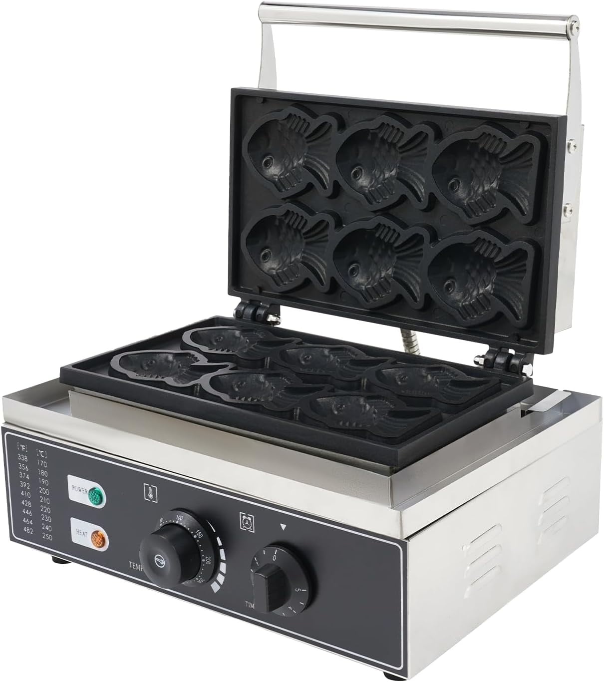 Fish Waffle Maker Stainless Steel Aluminum Time and Temp Control ...