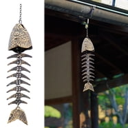 DecMode 40" Brown Ceramic Fish Windchime with Driftwood and Hanging ...