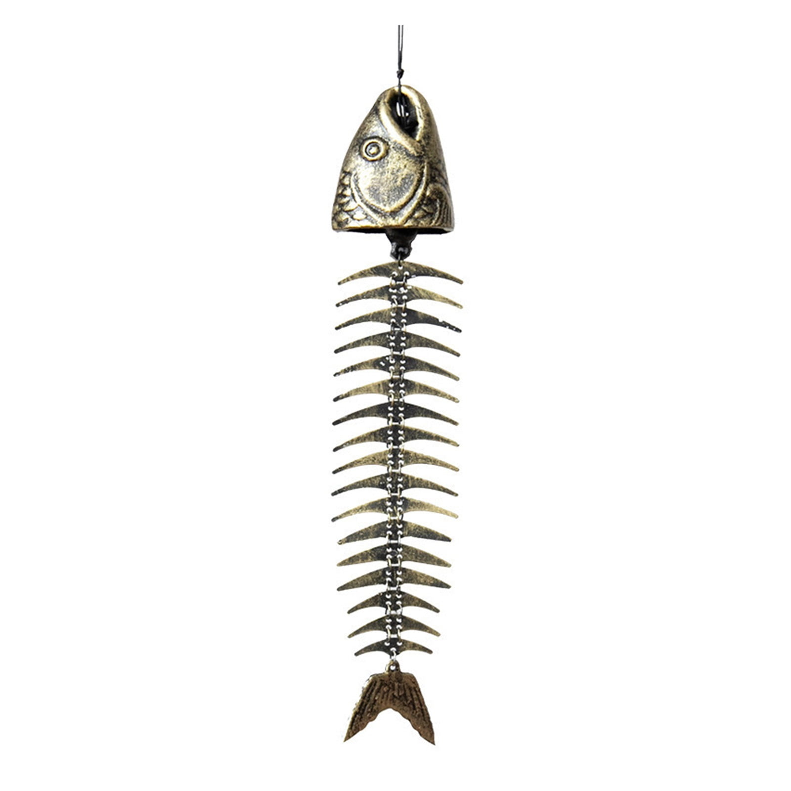 Fish Wind Chime, Fish Skeleton Wind Chime, Durable Metal Fish ...