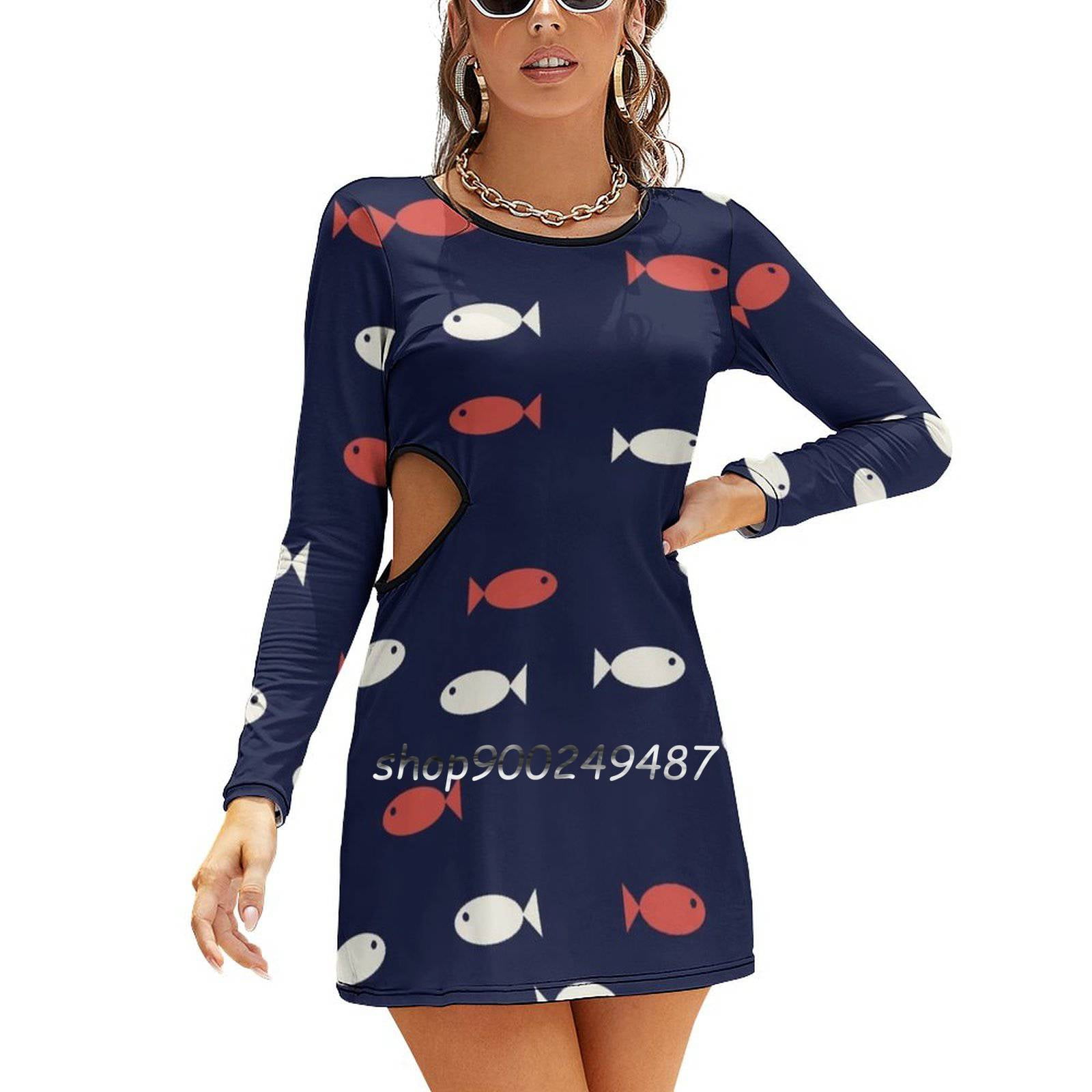 Fish With A Twist Sweetheart Knot Flared Dress Fashion Design Large ...