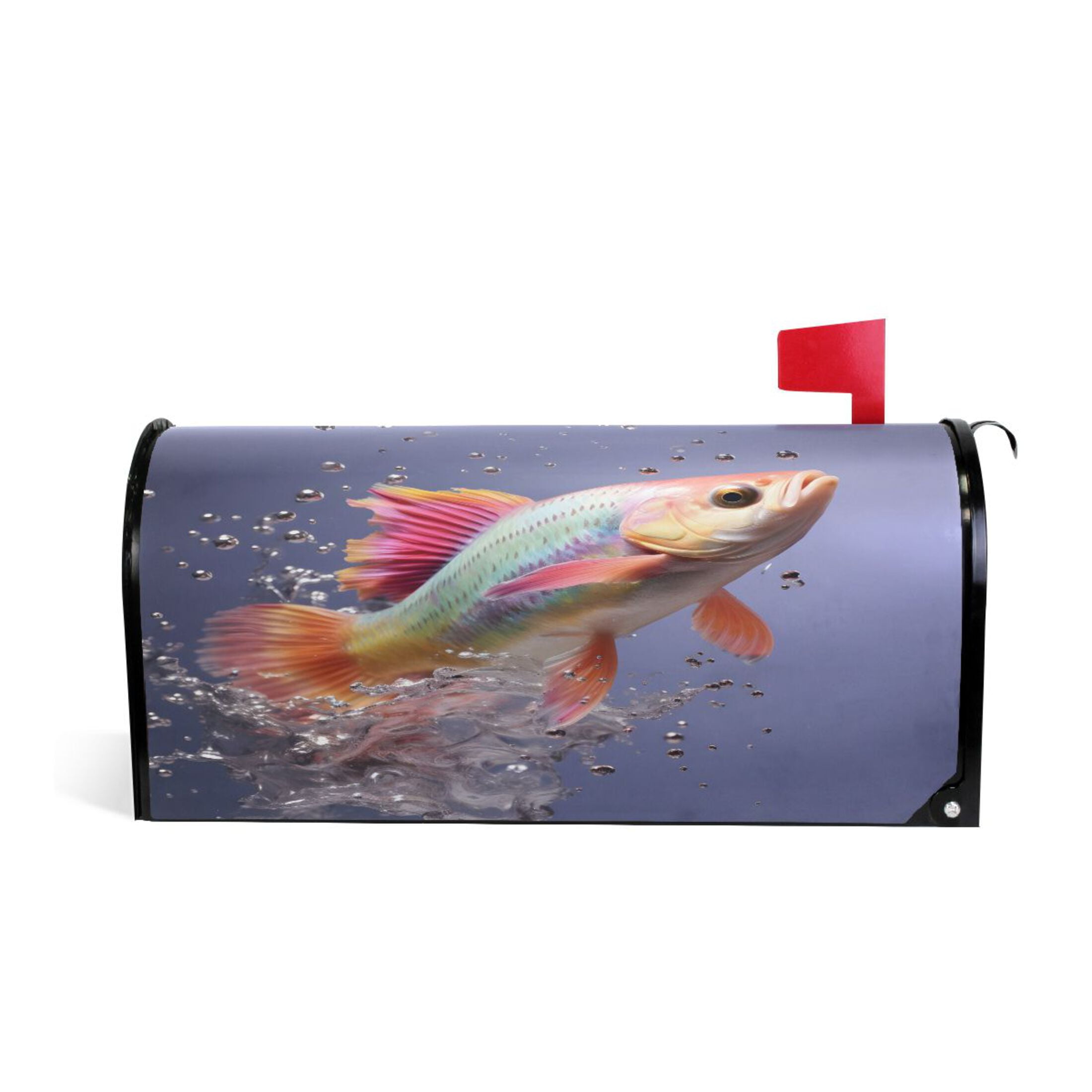 Fish and Bubbles Magnetic Mailbox Covers Post Box Wraps Garden Yard ...