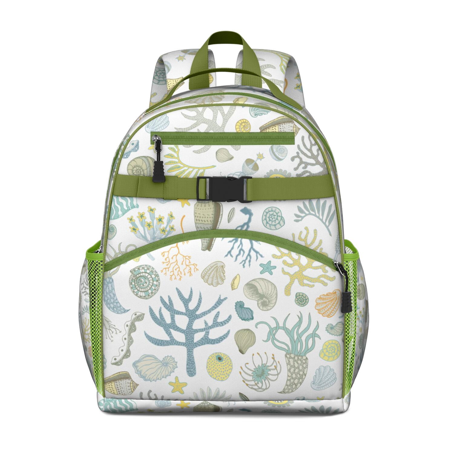 Fish and Seashell Students Backpack with Nautical Shell, Tropical ...