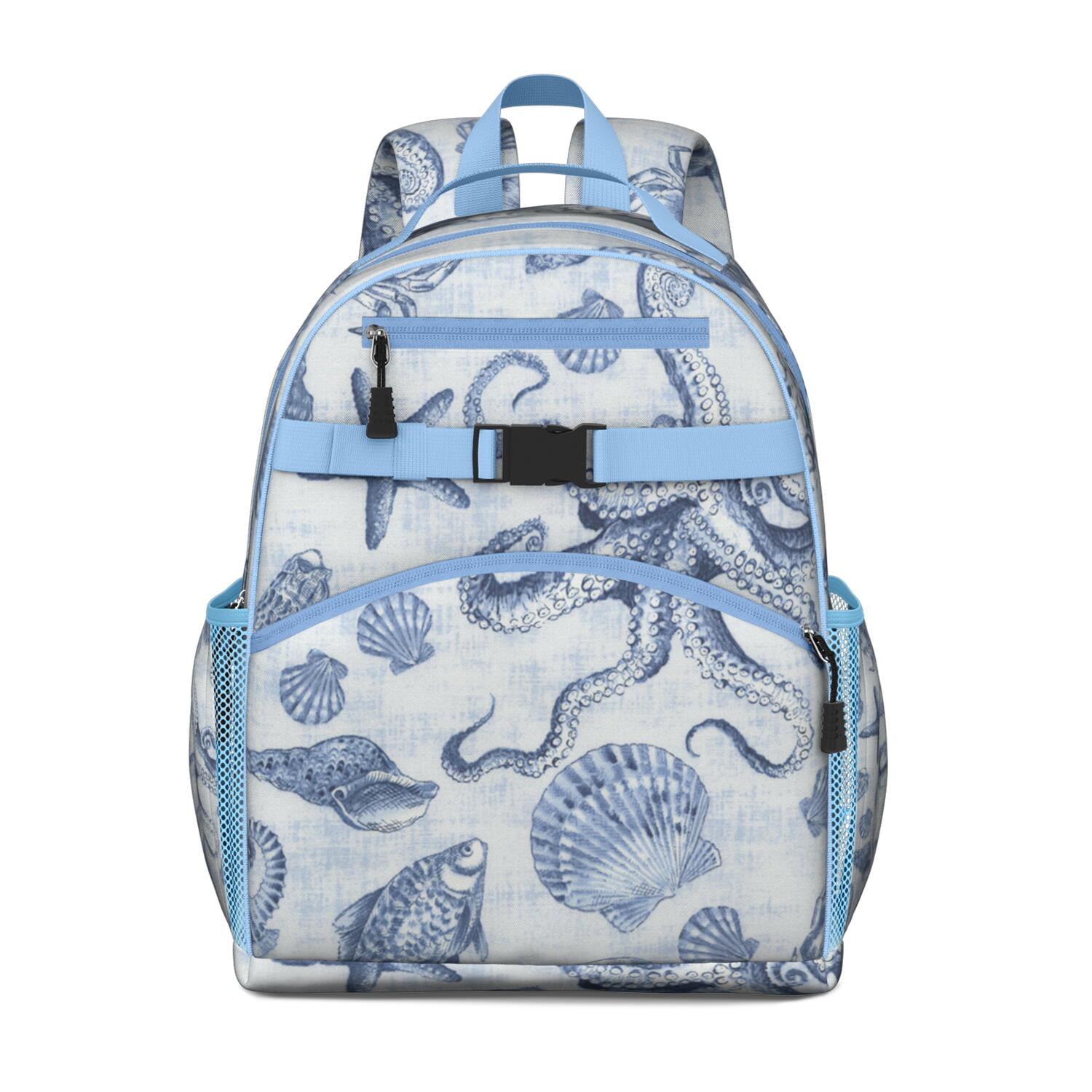 Fish and Seashell Students Backpack with Nautical Shell, Tropical ...