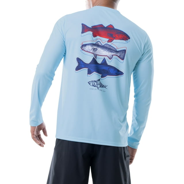 Fish n Vibe Men's Long Sleeve Sun Protection Performance Fishing Tee ...