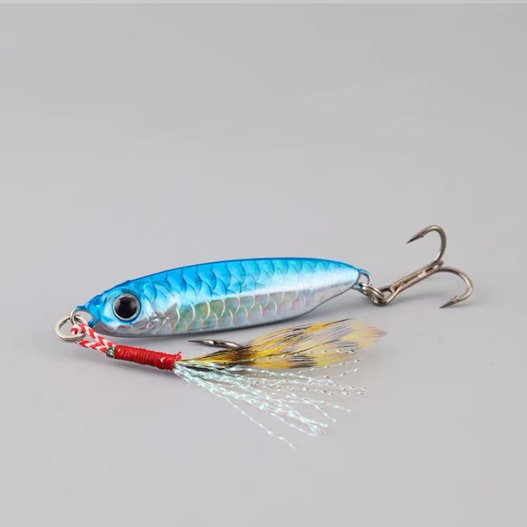 Fish scale pattern long-distance casting blue knife floating down iron ...