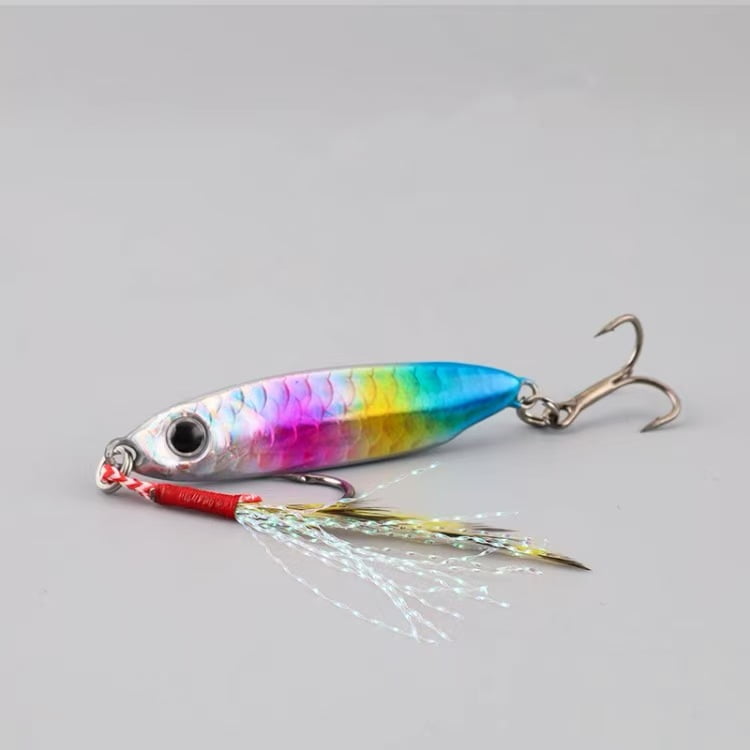 Fish scale pattern long-distance casting blue knife floating down iron ...