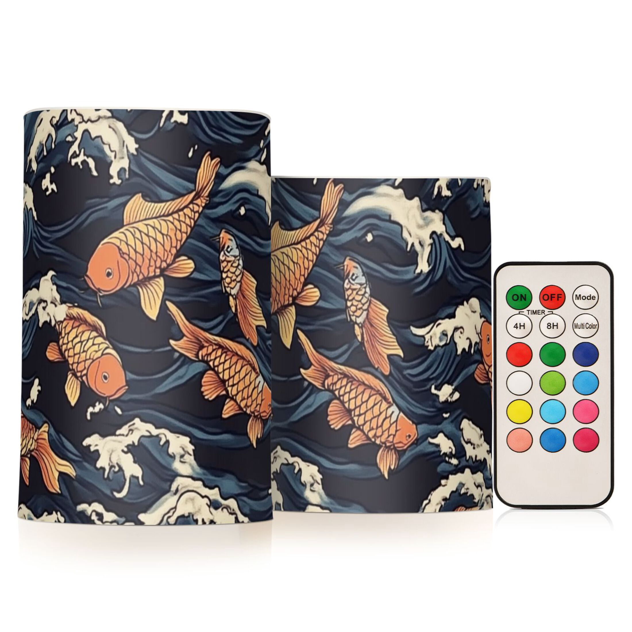 Fish with Deep Waves Flickering Flameless Candles Battery Operated with ...