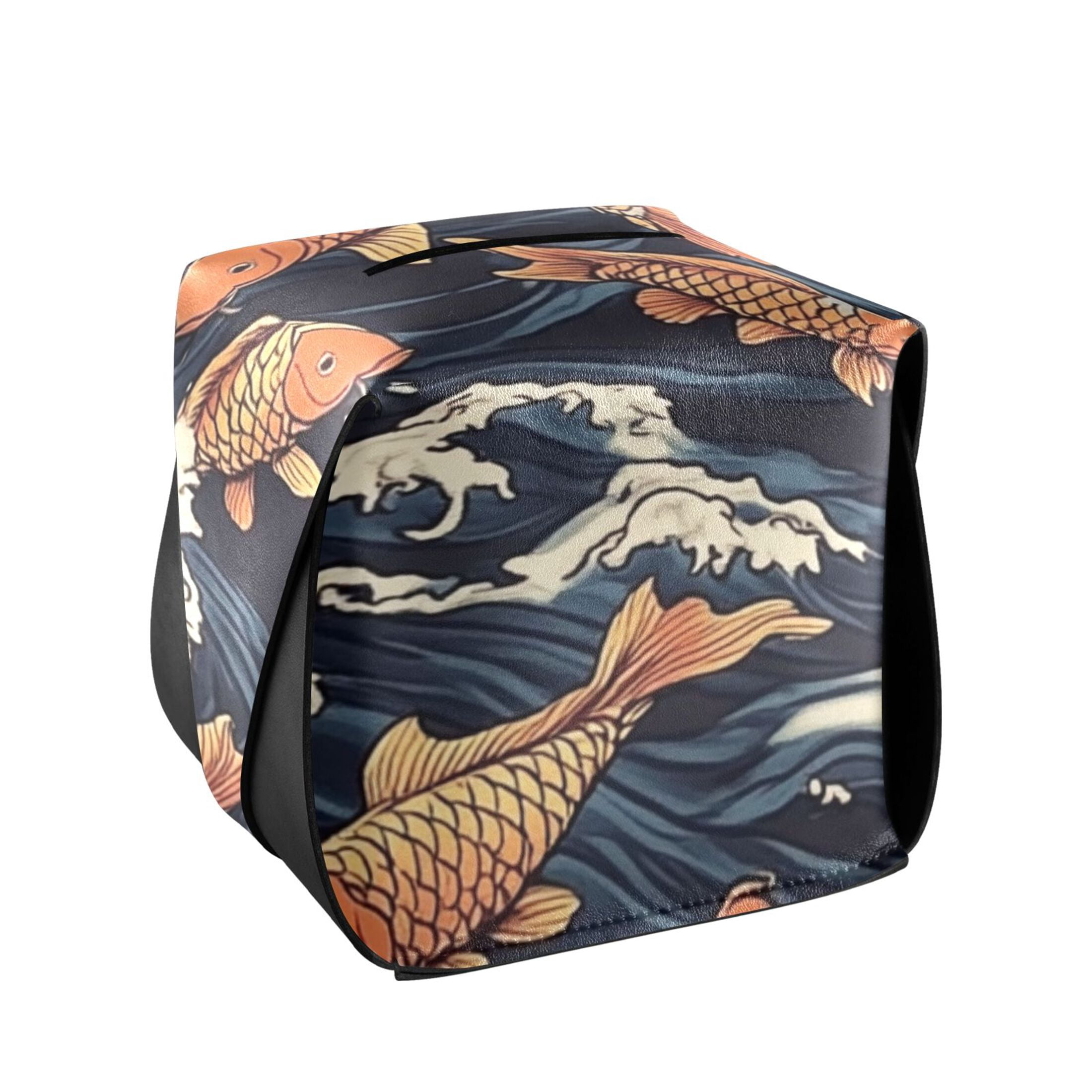 Fish with Deep Waves Tissue Box Cover Leather Square Rectangle Tissue ...