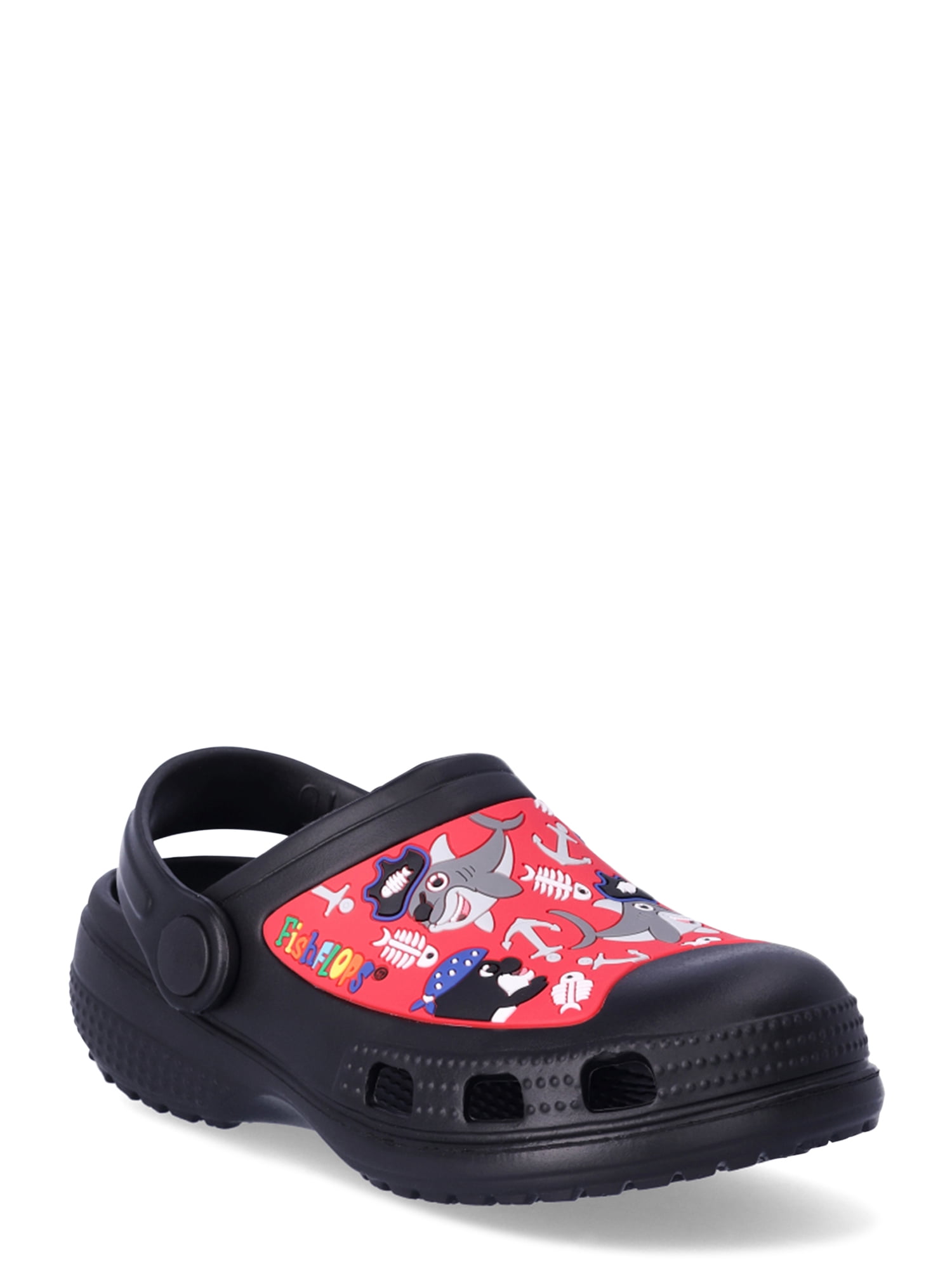 FishFlops Toddler Boys Pirate Shark Clogs - Comfortable Slip-On Shoes ...