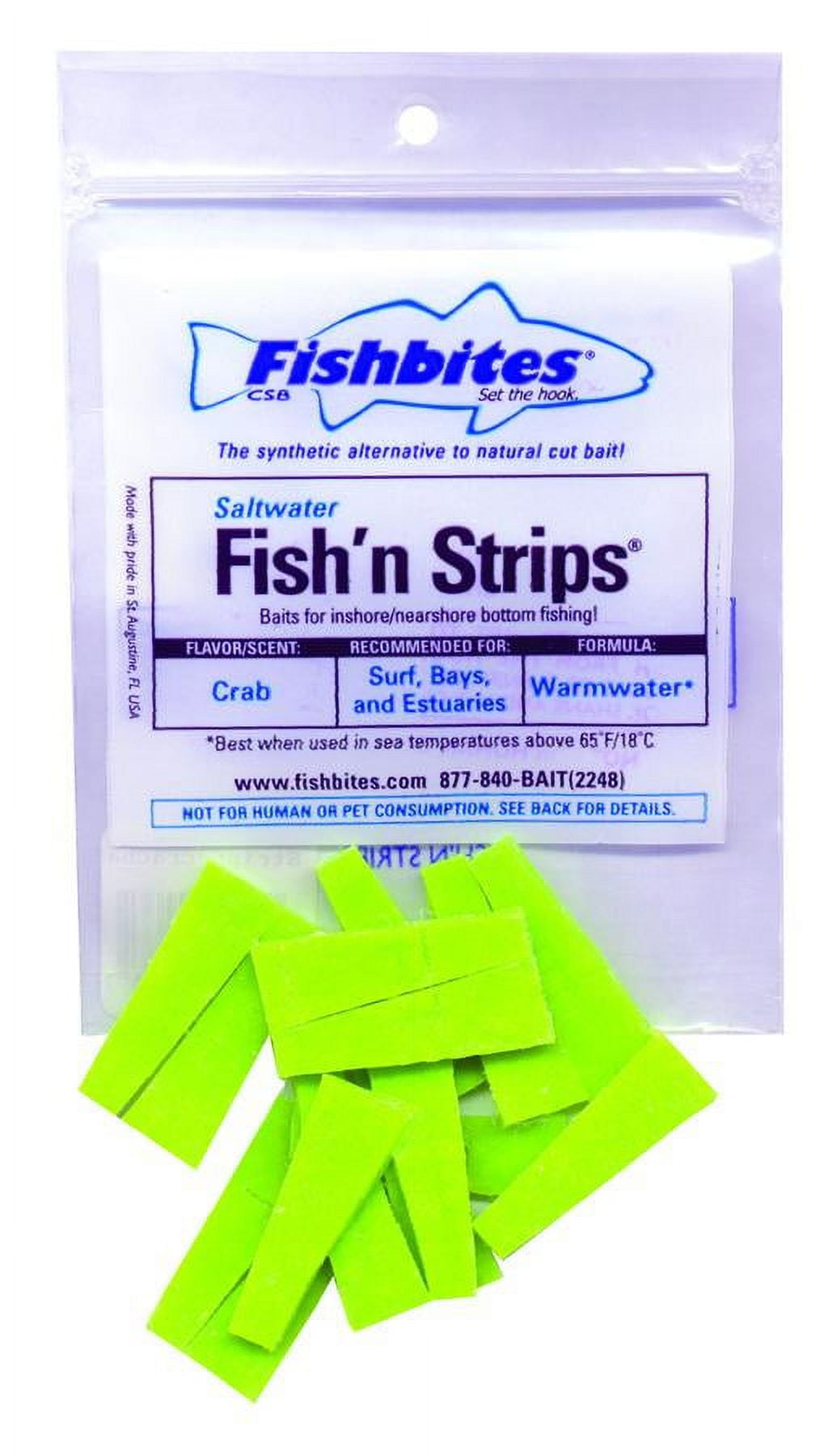 Fishbites 0036 Fish 'n' Strips Crab Longer Lasting Bait Strips 1 1/2 ...