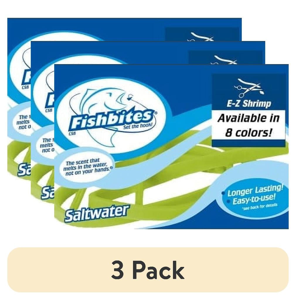 (3 pack) Fishbites 1/2" E-Z Shrimp Strip Bait, Power Lime, 2 Count ...