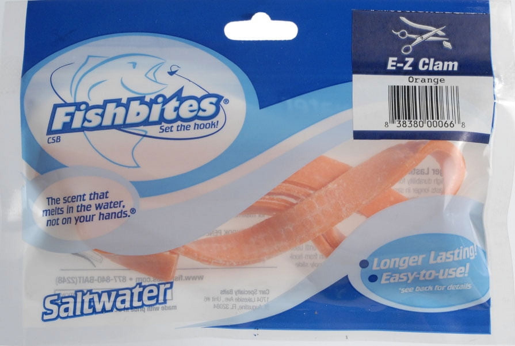 Fishbites E-Z Lure Long Lasting Bait Strips, Clam-Orange - Walmart.com
