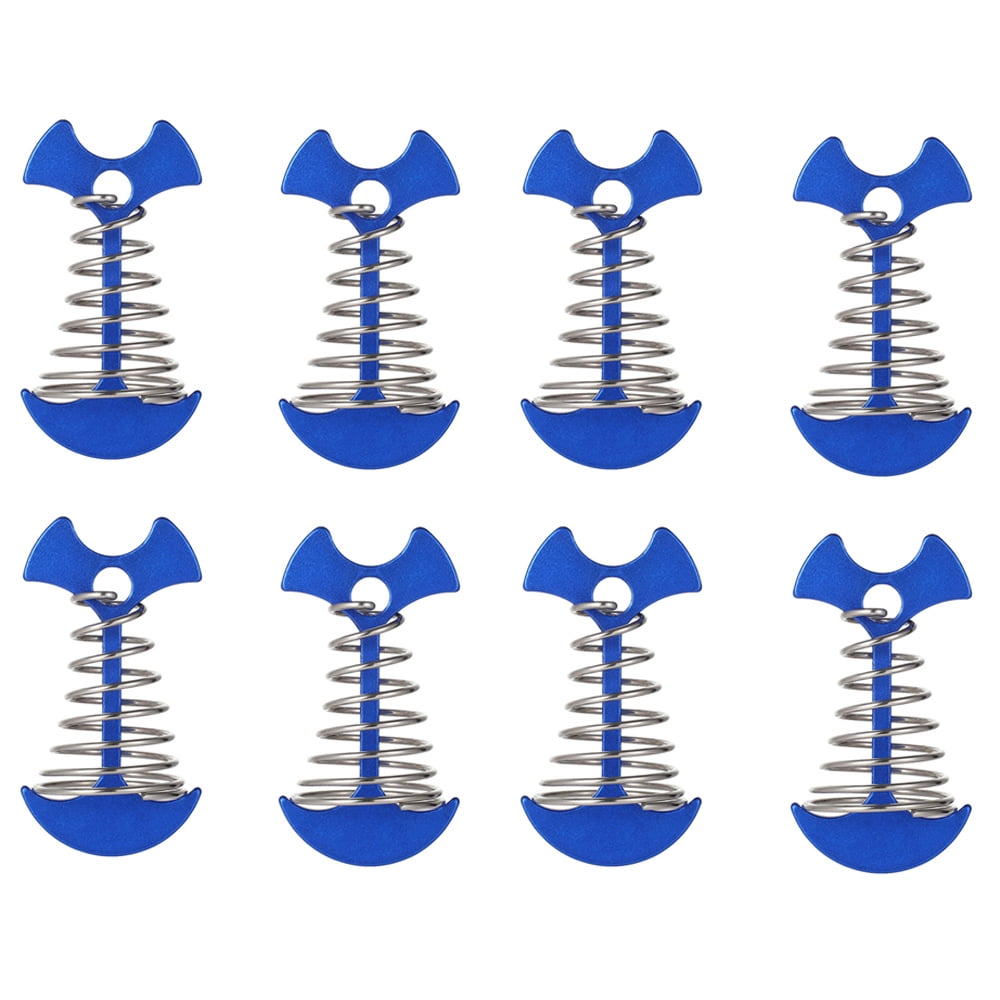 Fishbone Tent Stakes with Spring Rope Hook Cord Adjuster Tensioner Kit ...