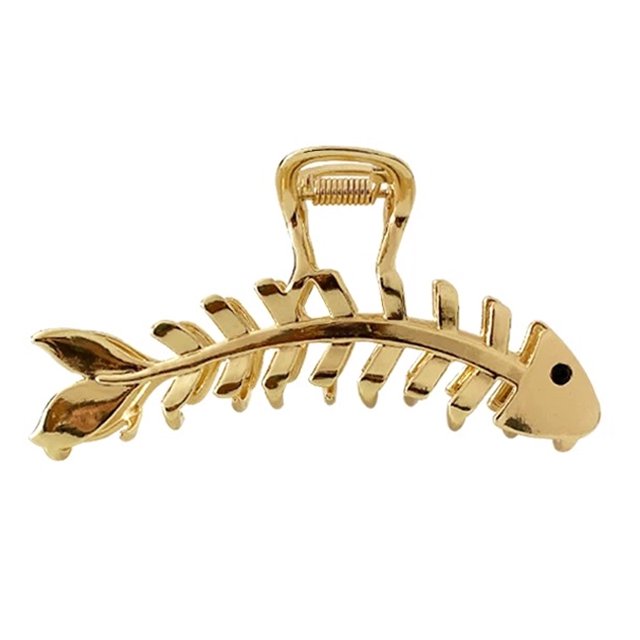 Fishbone bobby pin Claw Metal fishbone shaped hair jaw clip Hair ...