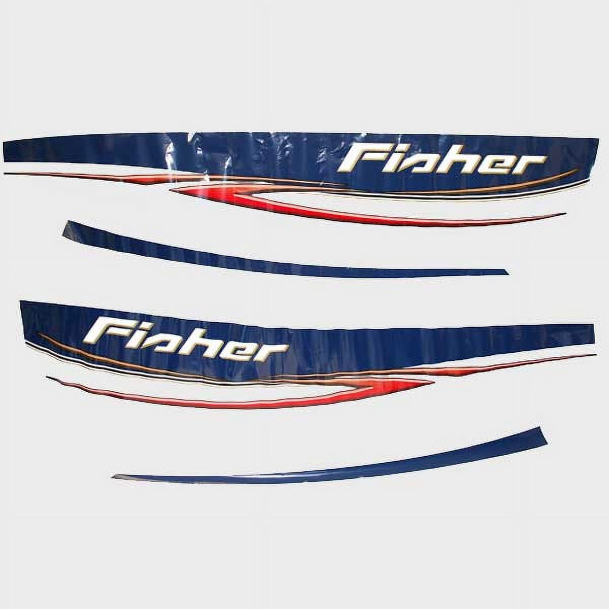 Fisher Boat Emblem Decal Sticker | H160 WT Blue White Red (Set of 4 ...