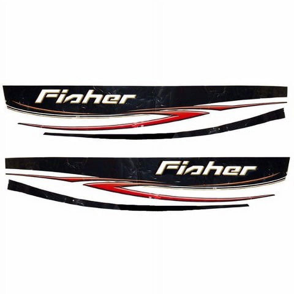 Fisher Boat Graphic Decals H170SC | 116 1/2 x 21 Inch Black Red (2PC ...