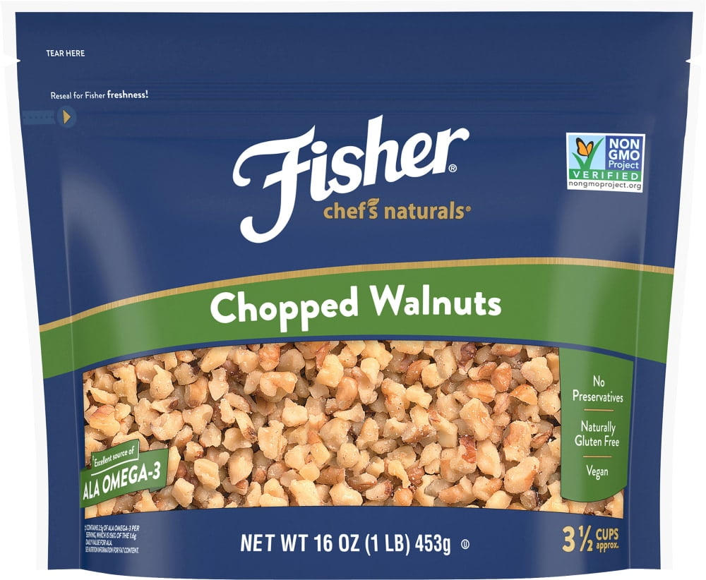 Fisher California Grown Unsalted Chopped Walnuts - Walmart.com