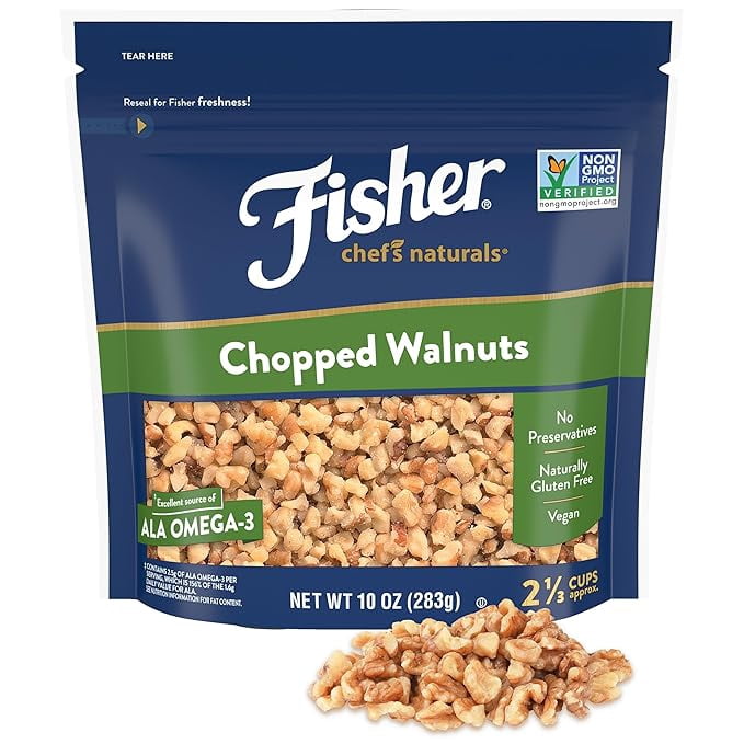 Fisher Chef's Naturals Chopped Walnuts 10 oz, 100% California Unsalted ...