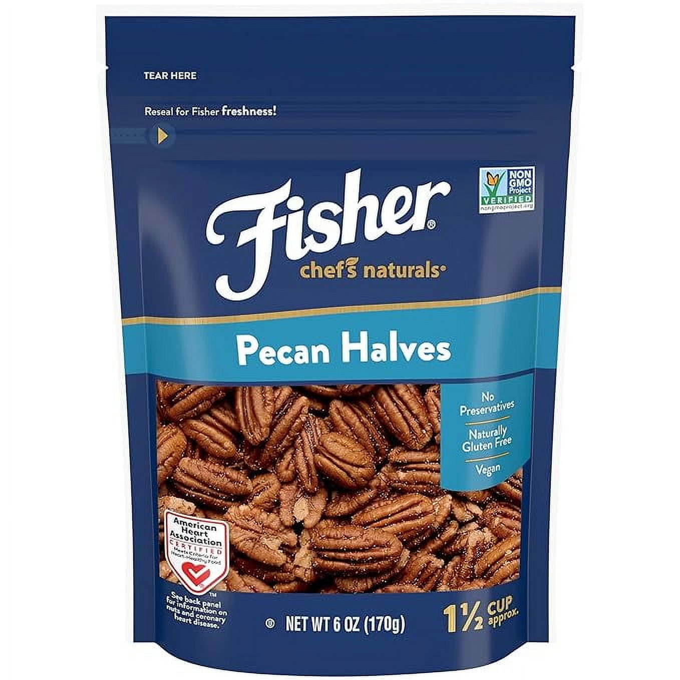 Fisher Chef's Naturals Pecan Halves, 6 oz, Naturally Gluten Free, No ...