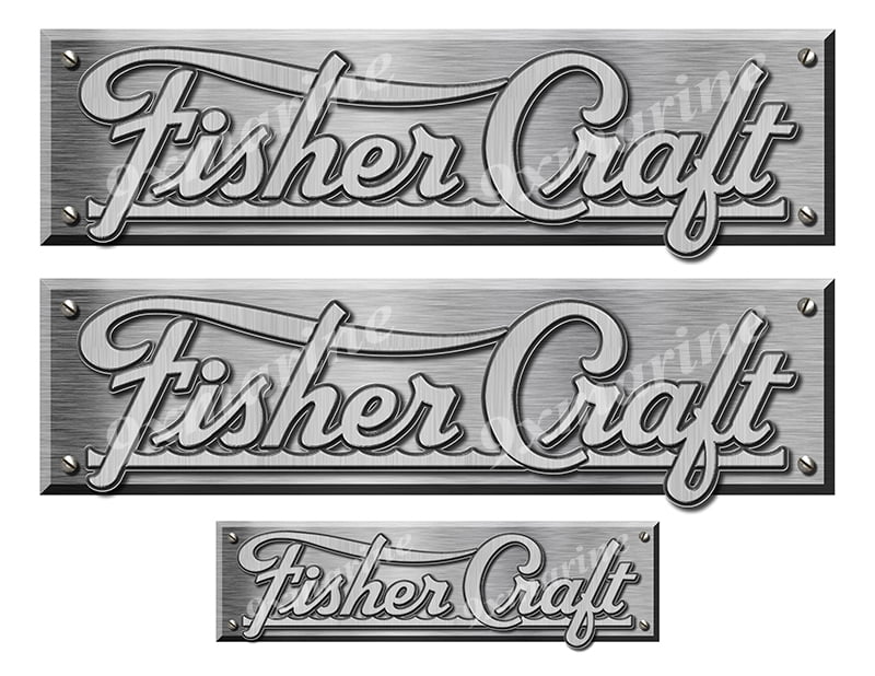Fisher Craft Remastered Stickers. Brushed Metal Style - 10" long ...