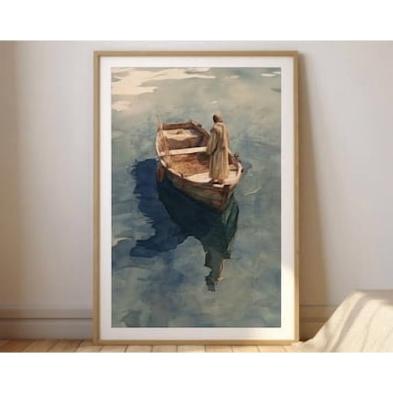 Fisher Men Jesus Boat Scripture Christian Poster, Poster Home Decor ...