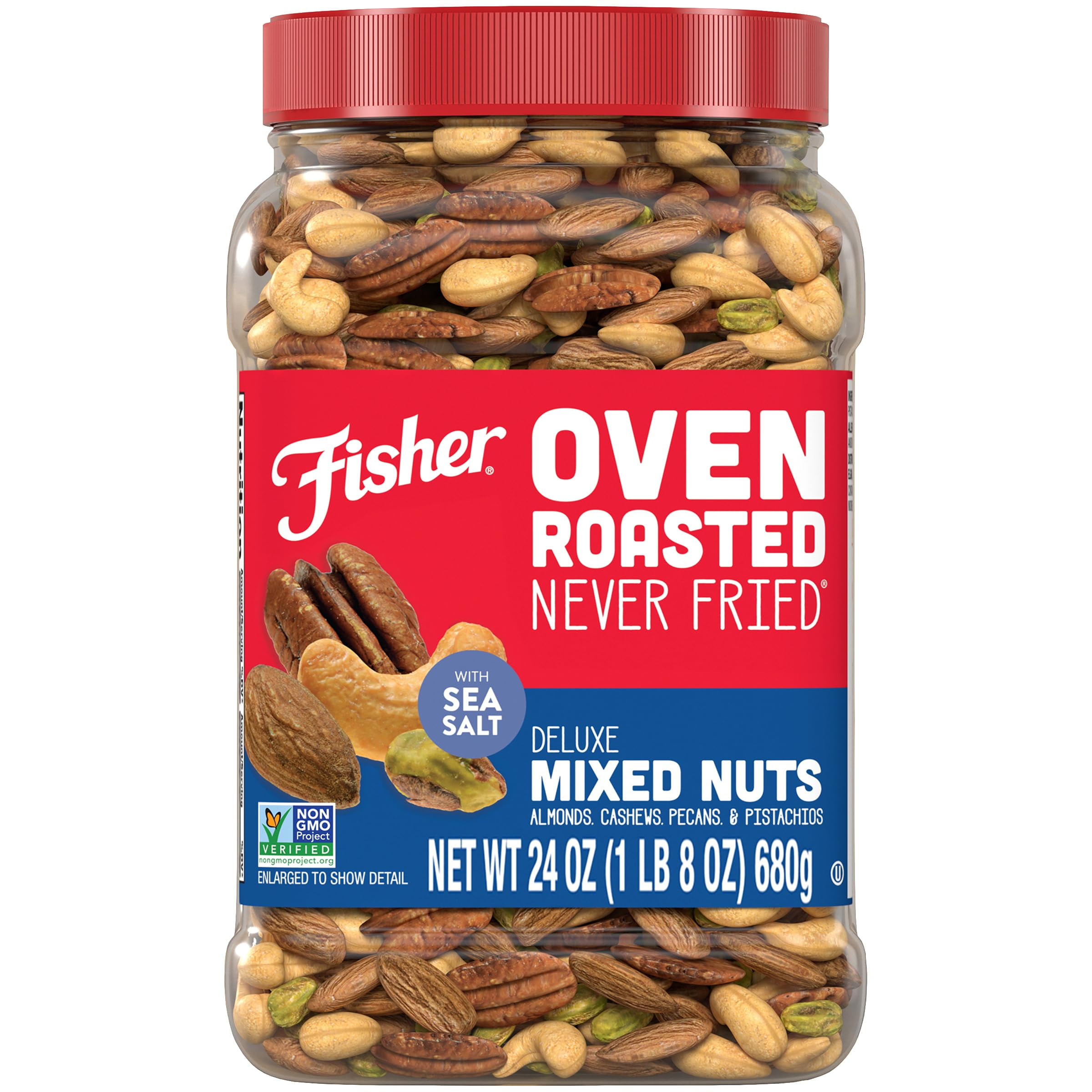 Fisher Oven Roasted Never CCF19 Fried Deluxe Mixed Pecans, Pistachios ...