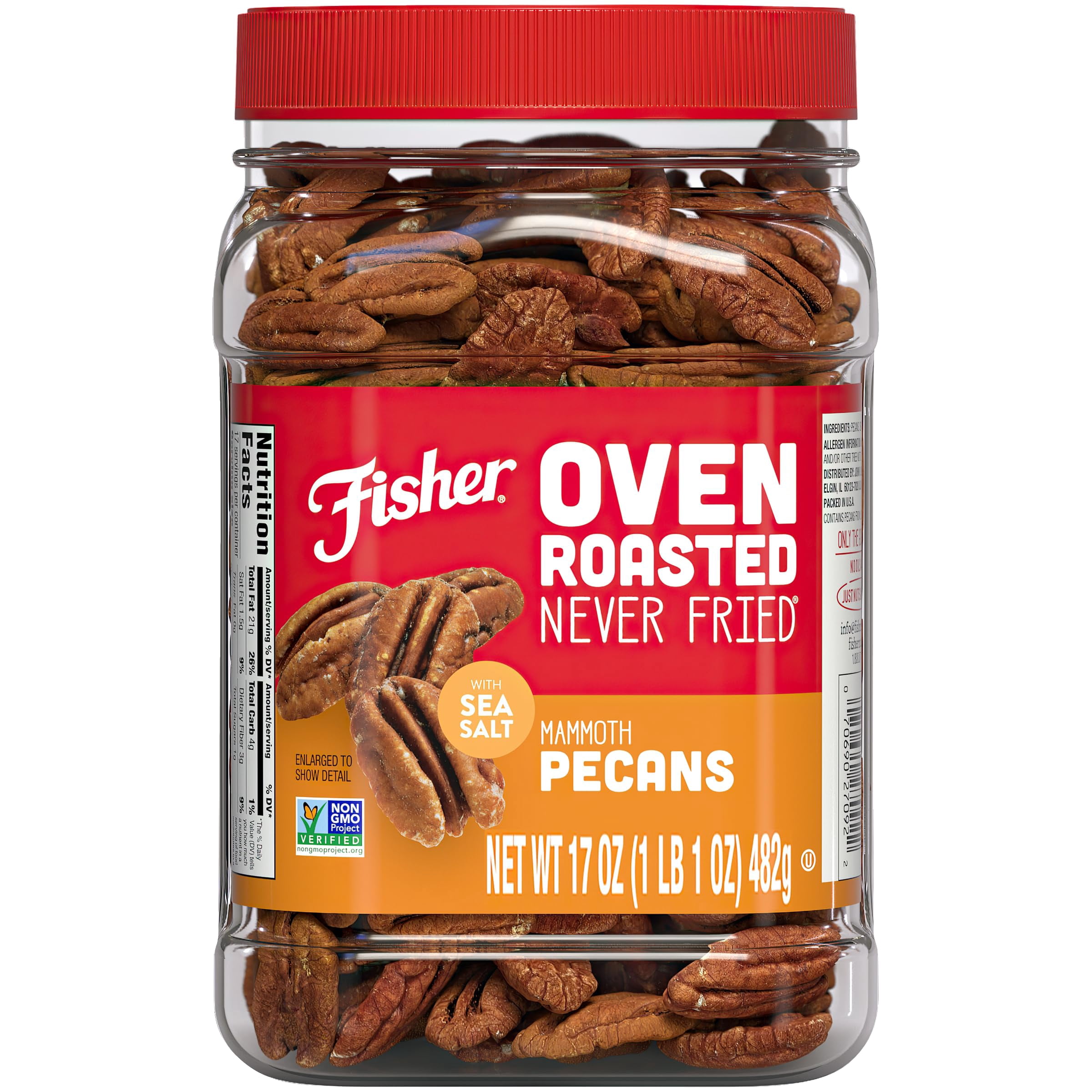Fisher Oven Roasted Never IEF31 Fried Mammoth Pecans, (Pack of 1 ...