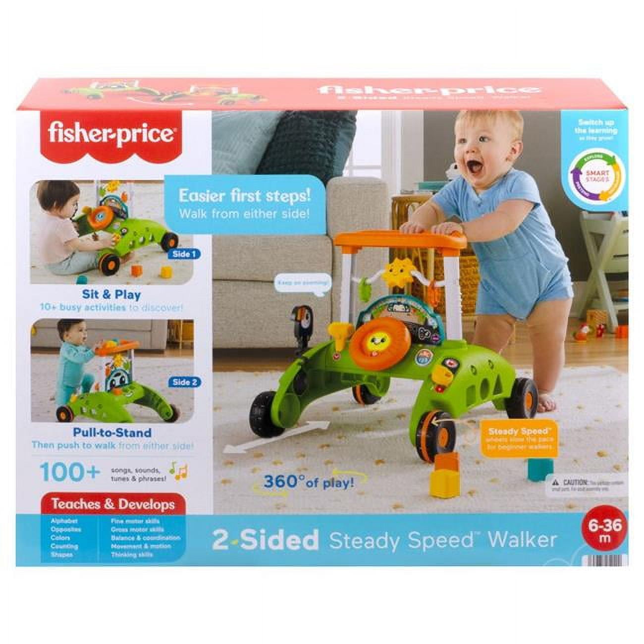 Fisher-Price Busy Activity Musical Walker, 2-Sided Steady Speed, 4X4 ...