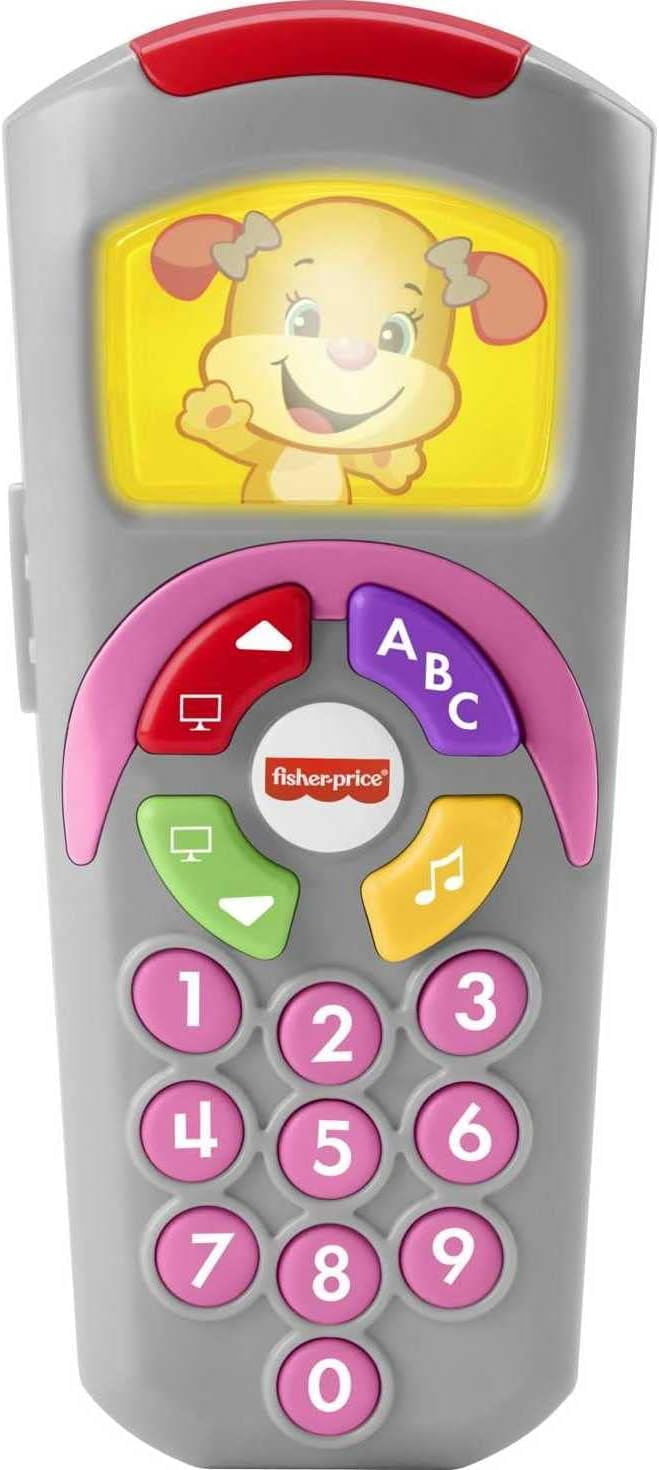Fisher-Price Baby Learning Toy Laugh & Learn Sis’s Remote Pretend TV ...