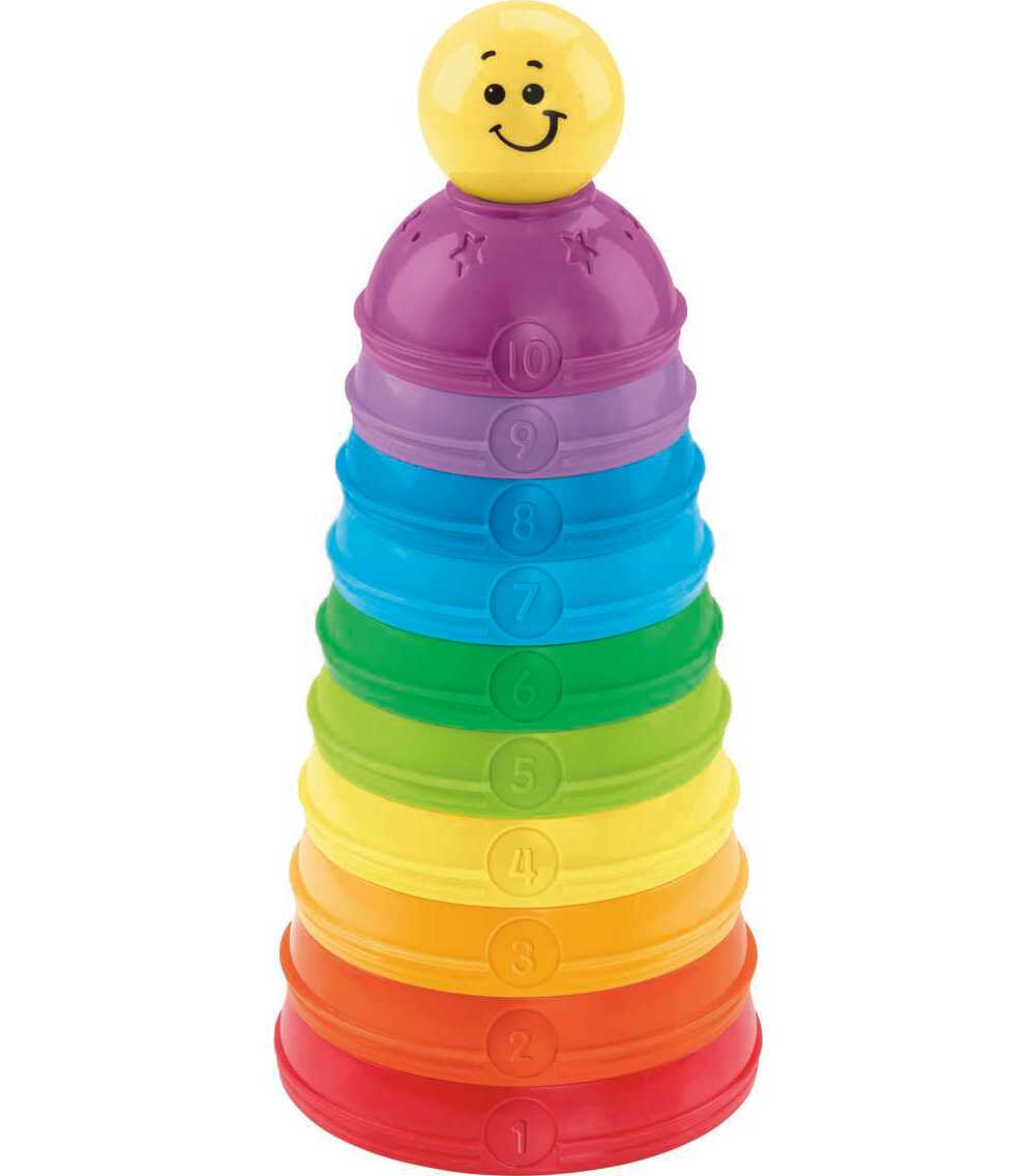 Fisher-Price Baby Stacking & Nesting Cups, Set of 10 Stack & Roll Toys ...