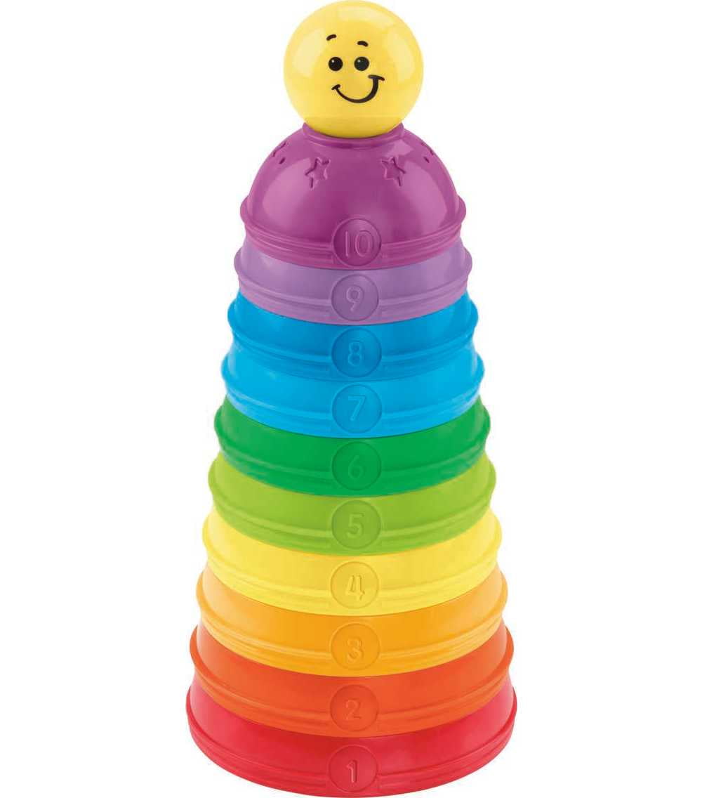 Fisher-Price Baby Stacking & Nesting Cups, Set of 10 Stack & Roll Toys ...