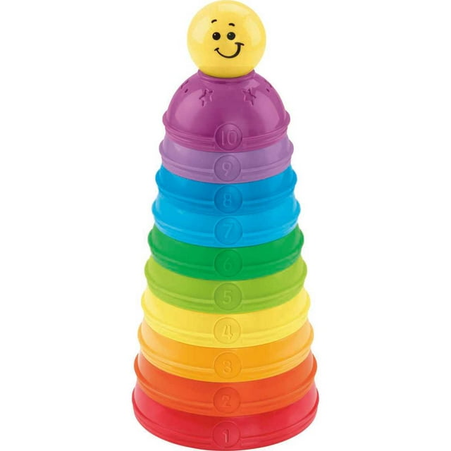 Fisher-Price Baby Stacking & Nesting Cups, Set of 10 Stack & Roll Toys ...