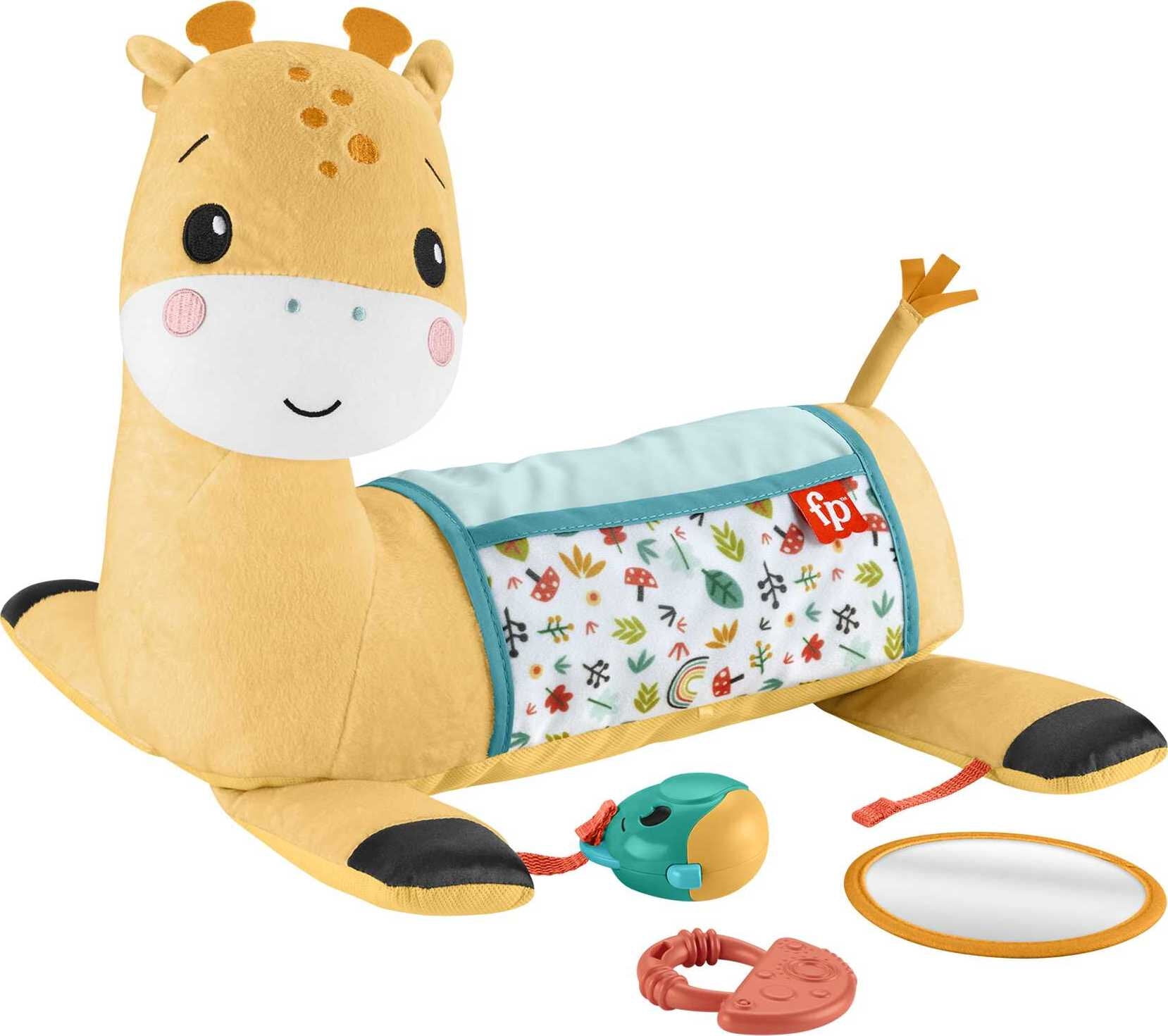 Fisher-Price Baby Toy, 3-in-1 Tummy Time Giraffe Wedge with Rattle ...
